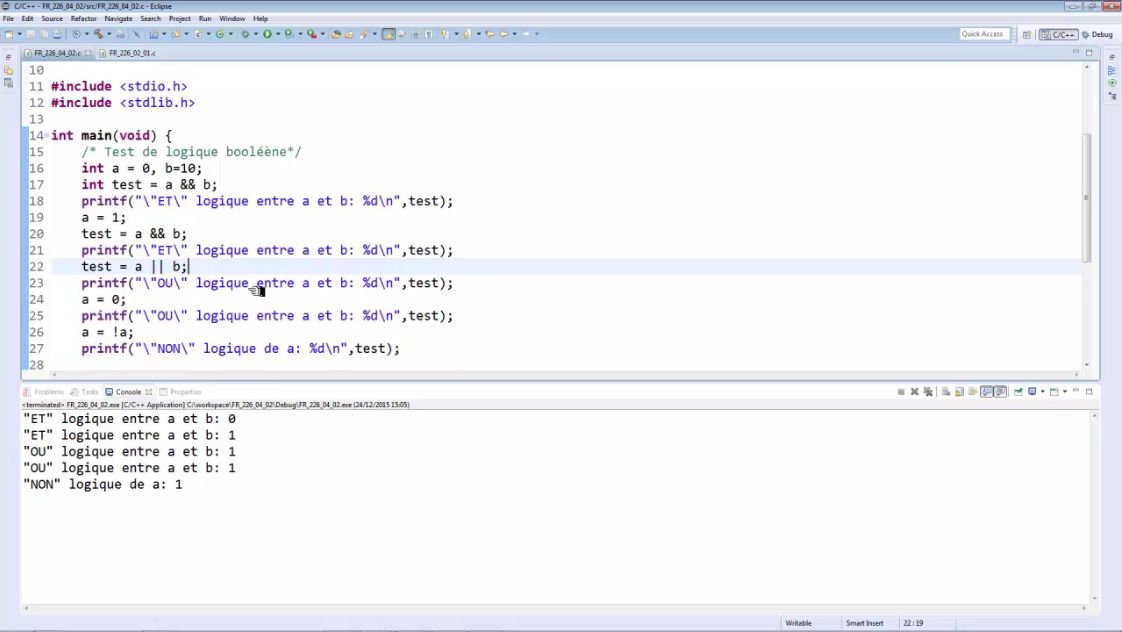 MEILLEUR TUTO GRATUIT Le langage C : Acquérir les fondamentaux Opérateurs logiques | Alphorm.com