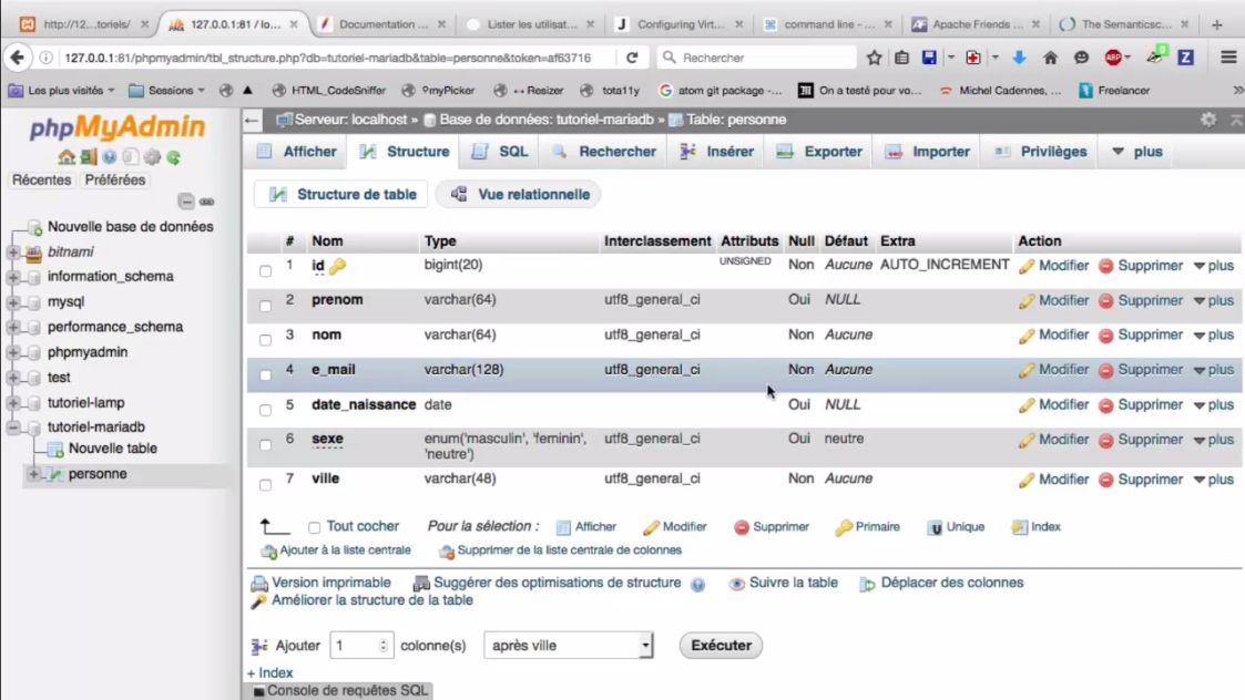 MEILLEUR TUTO GRATUIT PHP et MySQL : Le Guide Complet phpMyAdmin (Administration des tables ...