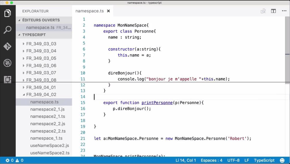 Meilleur Tuto Gratuit Typescript Le Guide Complet Les Namespaces Sous