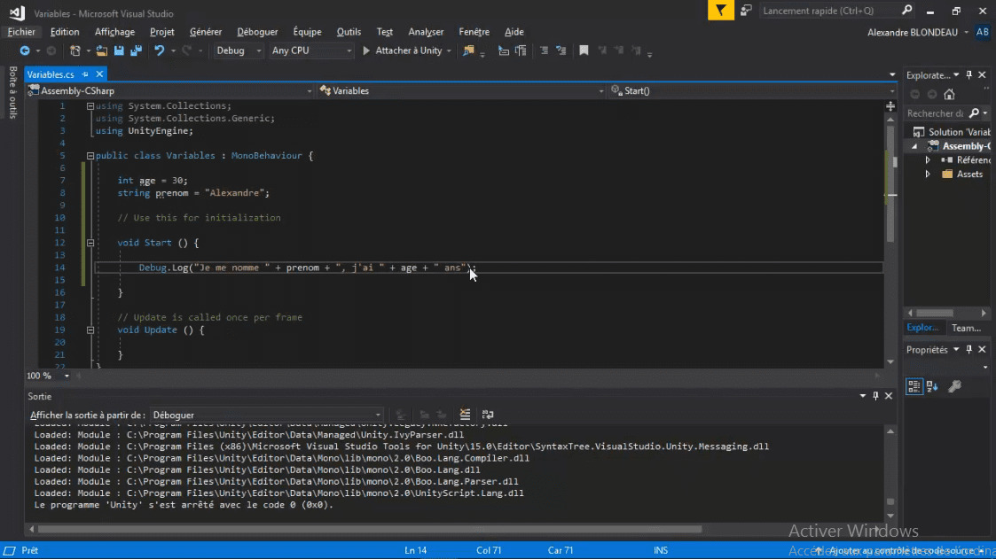 Meilleur Tuto Gratuit Unity 3d L Essentiel Les Variables