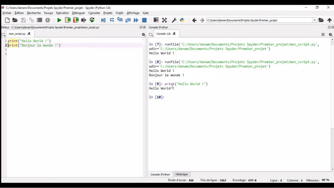 Meilleur Tuto Gratuit Data Science Avec Python Prise En Main Des Ide Exécuter Des Lignes De