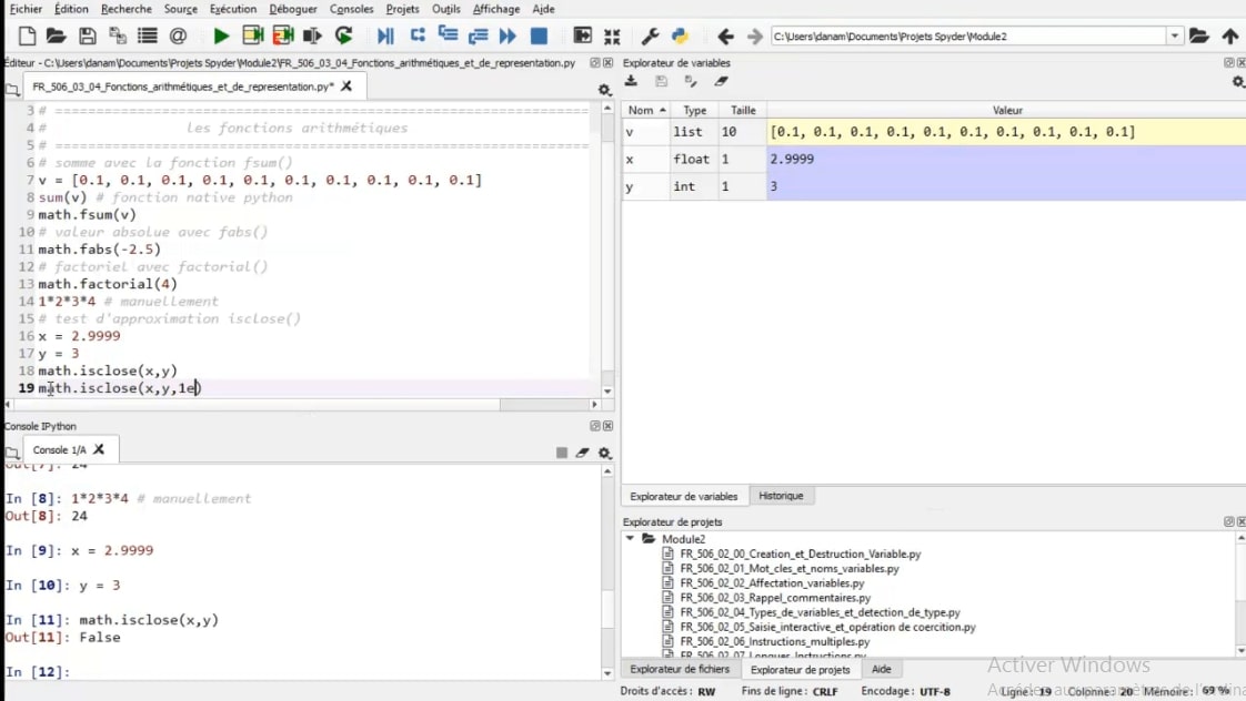Introduction à l informatique, à Python, et représentation des nombres ...