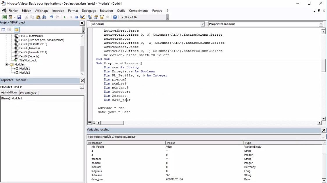 MEILLEUR TUTO GRATUIT EXCEL 2016 VBA : Initiation Les déclarations des ... MEILLEUR TUTO GRATUIT EXCEL 2016 VBA : Initiation Les déclarations des ...
