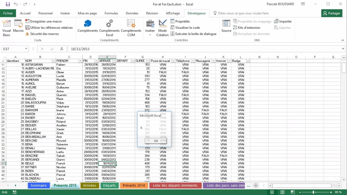 Meilleur Tuto Gratuit Excel 2016 Vba Initiation Les Structures En Boucles For Et For Each