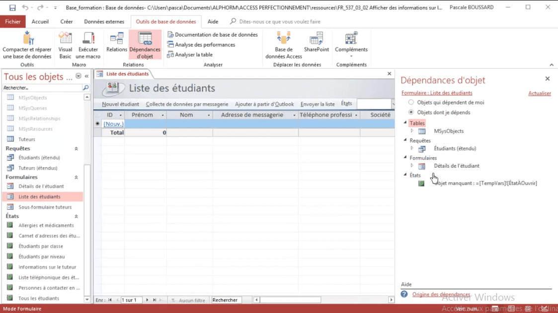 cours access 2016 pdf