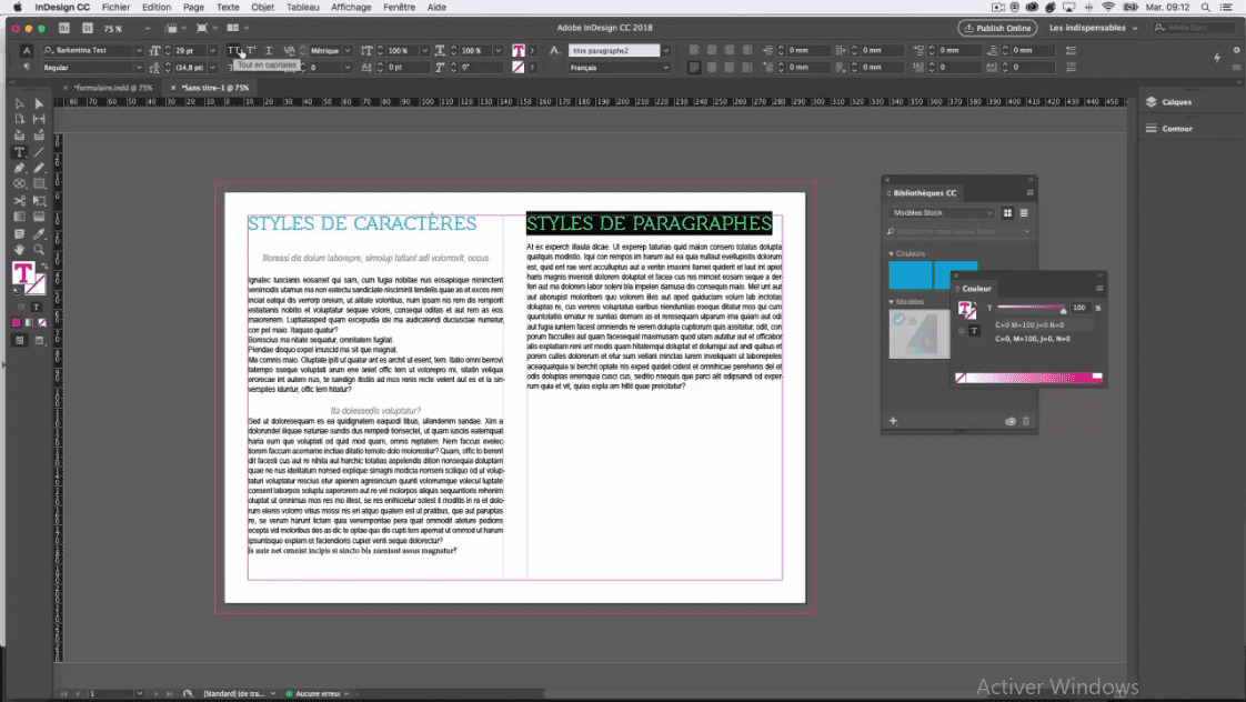indesign tutorial débutant