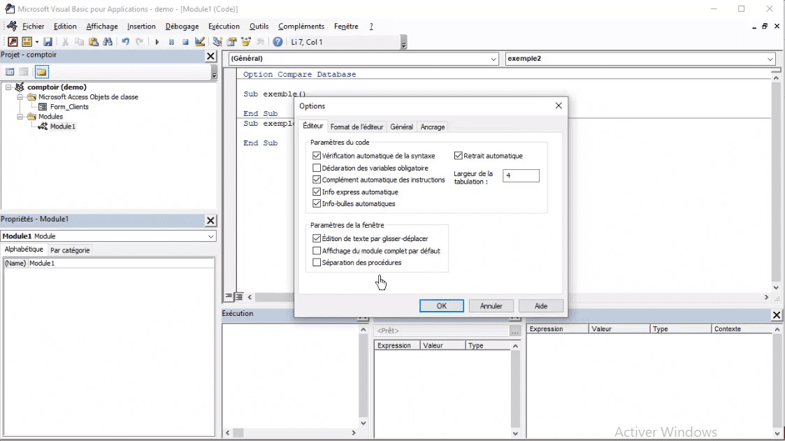 MEILLEUR TUTO GRATUIT Access 2016 VBA : Initiation Les options VBE ... MEILLEUR TUTO GRATUIT Access 2016 VBA : Initiation Les options VBE ...
