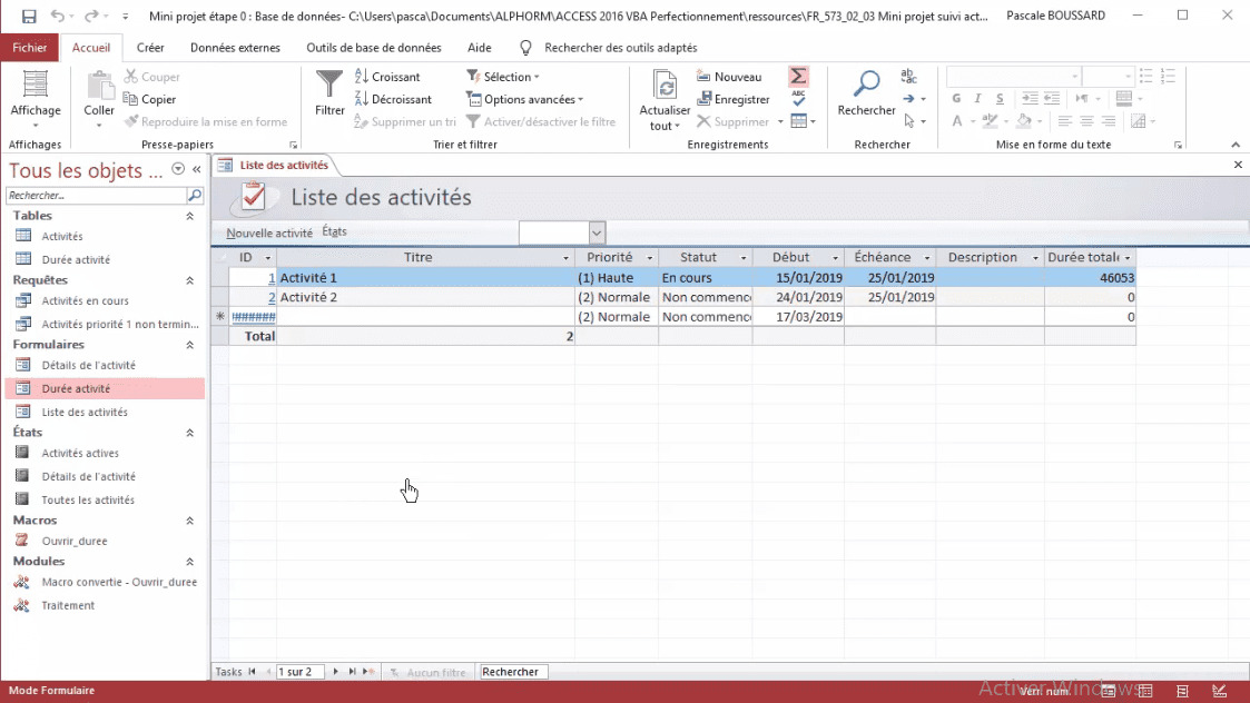 MEILLEUR TUTO GRATUIT Access 2016 VBA : Perfectionnement Présentation ... MEILLEUR TUTO GRATUIT Access 2016 VBA : Perfectionnement Présentation ...