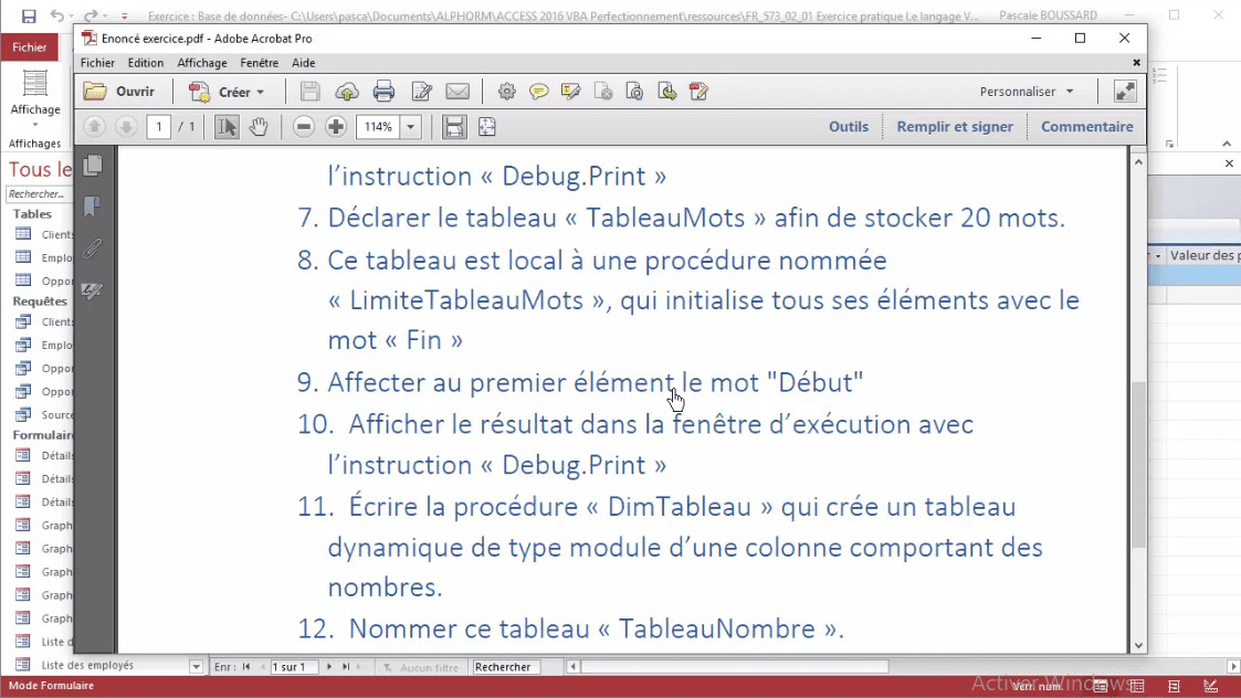 MEILLEUR TUTO GRATUIT Access 2016 VBA : Perfectionnement Exercice ... MEILLEUR TUTO GRATUIT Access 2016 VBA : Perfectionnement Exercice ...