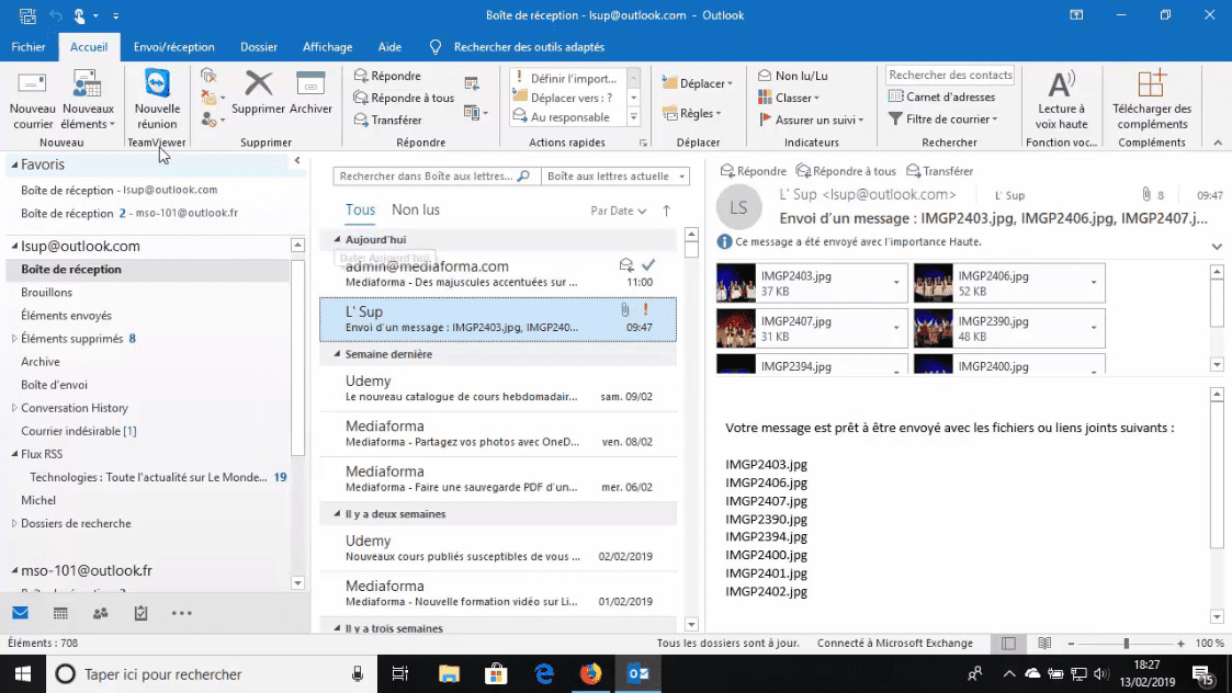MEILLEUR TUTO GRATUIT Outlook 2019 : L'essentiel Définir un format d'e ...