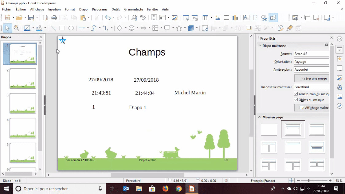libreoffice impress animation personnalisée
