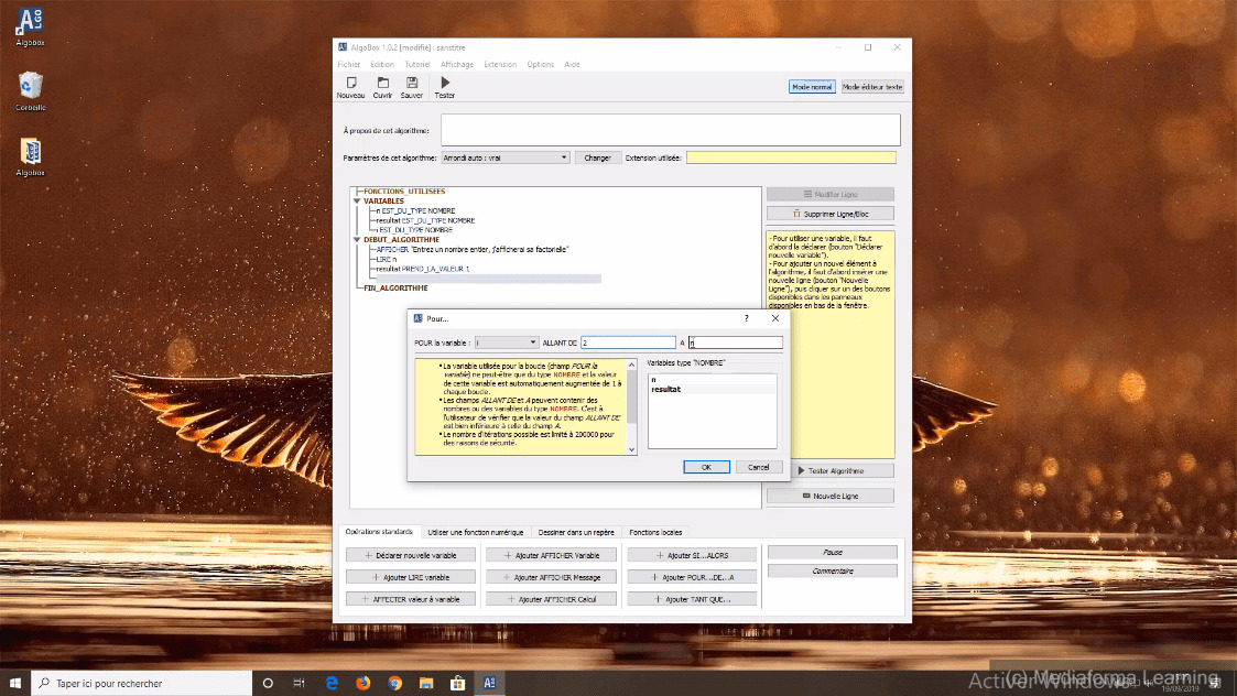 Algorithme écrit sur papier et a programmer avec Algobox 2nde Mathématiques