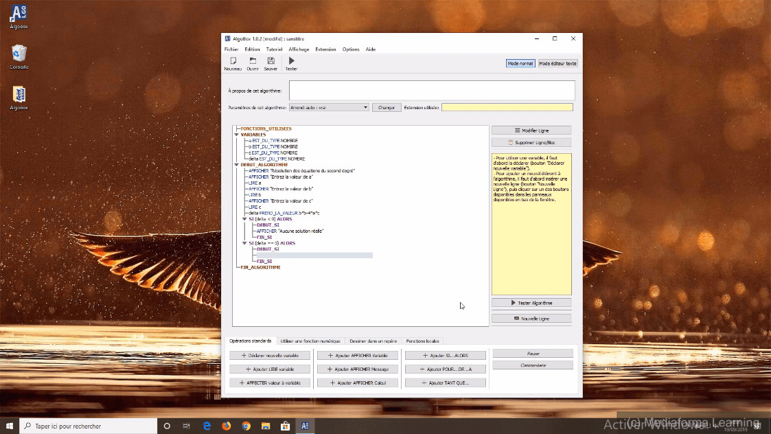 algobox et algortihmes 2nde Mathématiques