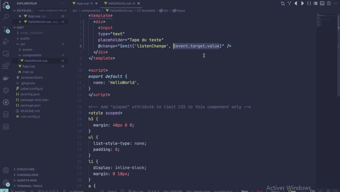 Vuejs Emit