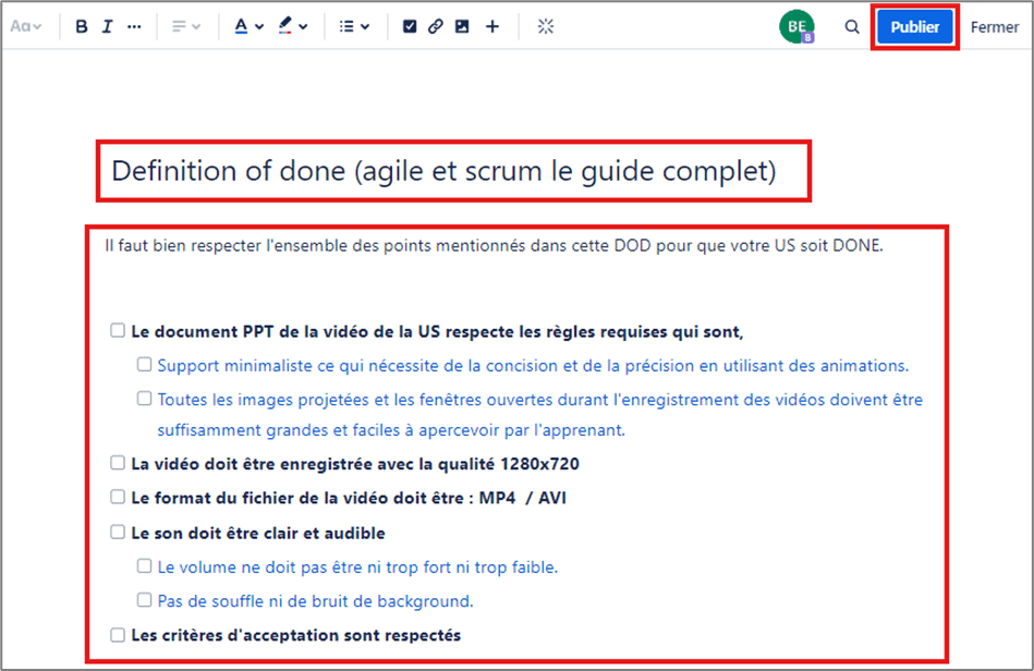 Créer une Definition of Done efficace Créer une Definition of Done efficace