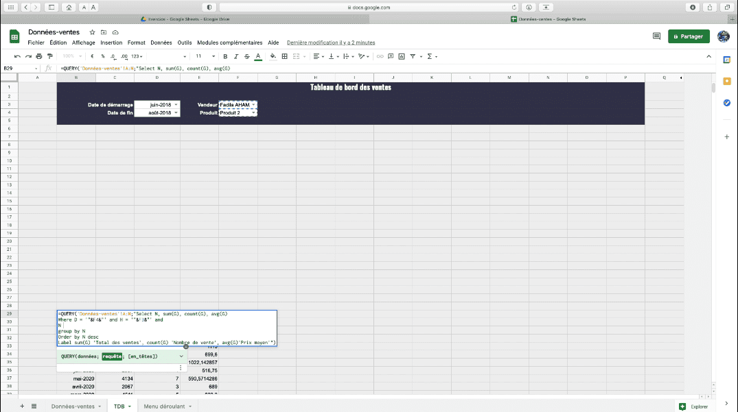 Google Sheets : Créer un Tableau de Bord Collaboratif