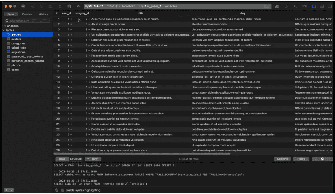Formation avancée en Inertia JS