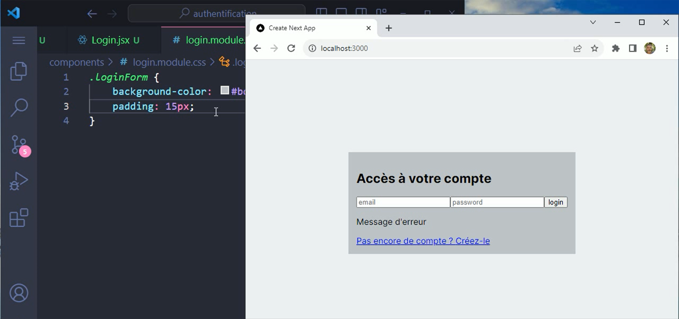 Formation Next.js 13 et le CRUD : Créer un Formulaire d'Authentification | Alphorm.com