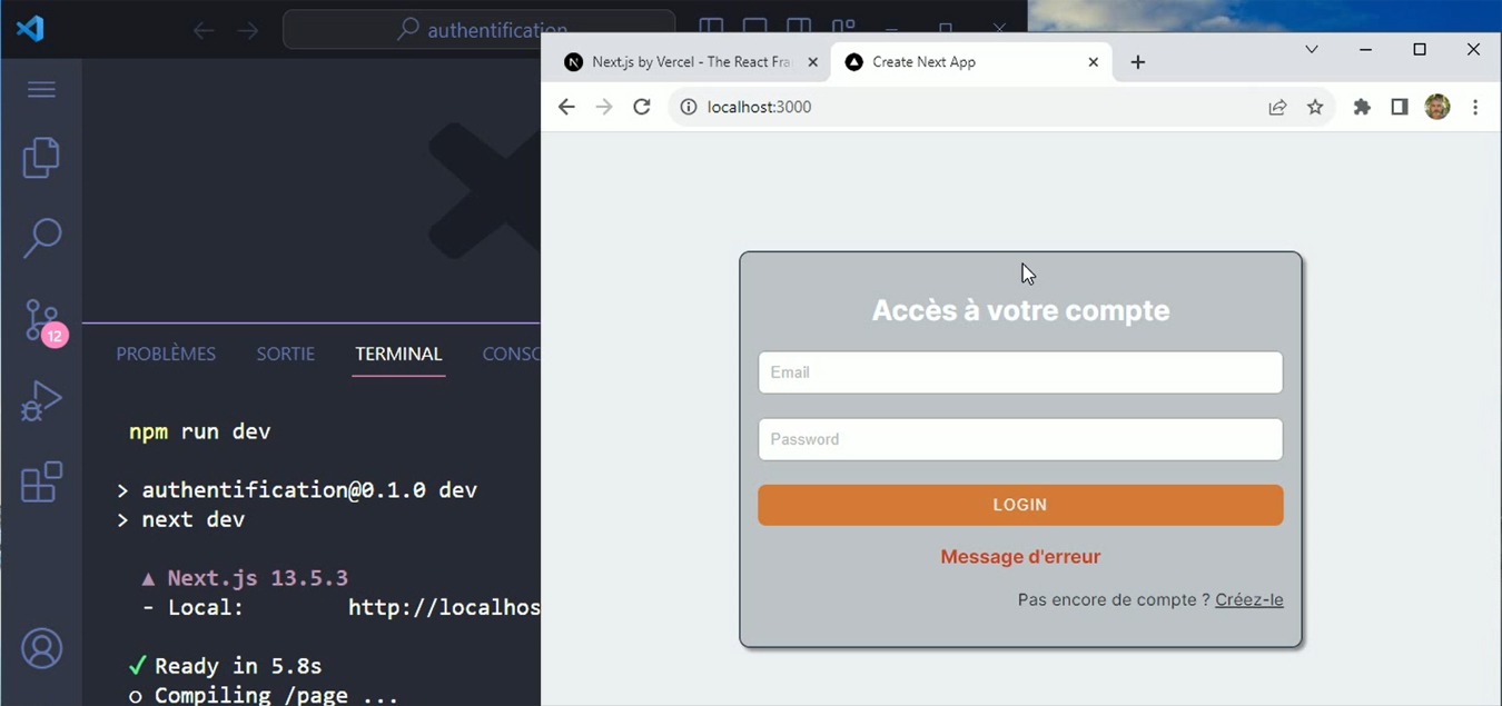 Formation Next.js 13 et le CRUD : Créer un Formulaire d'Authentification | Alphorm.com