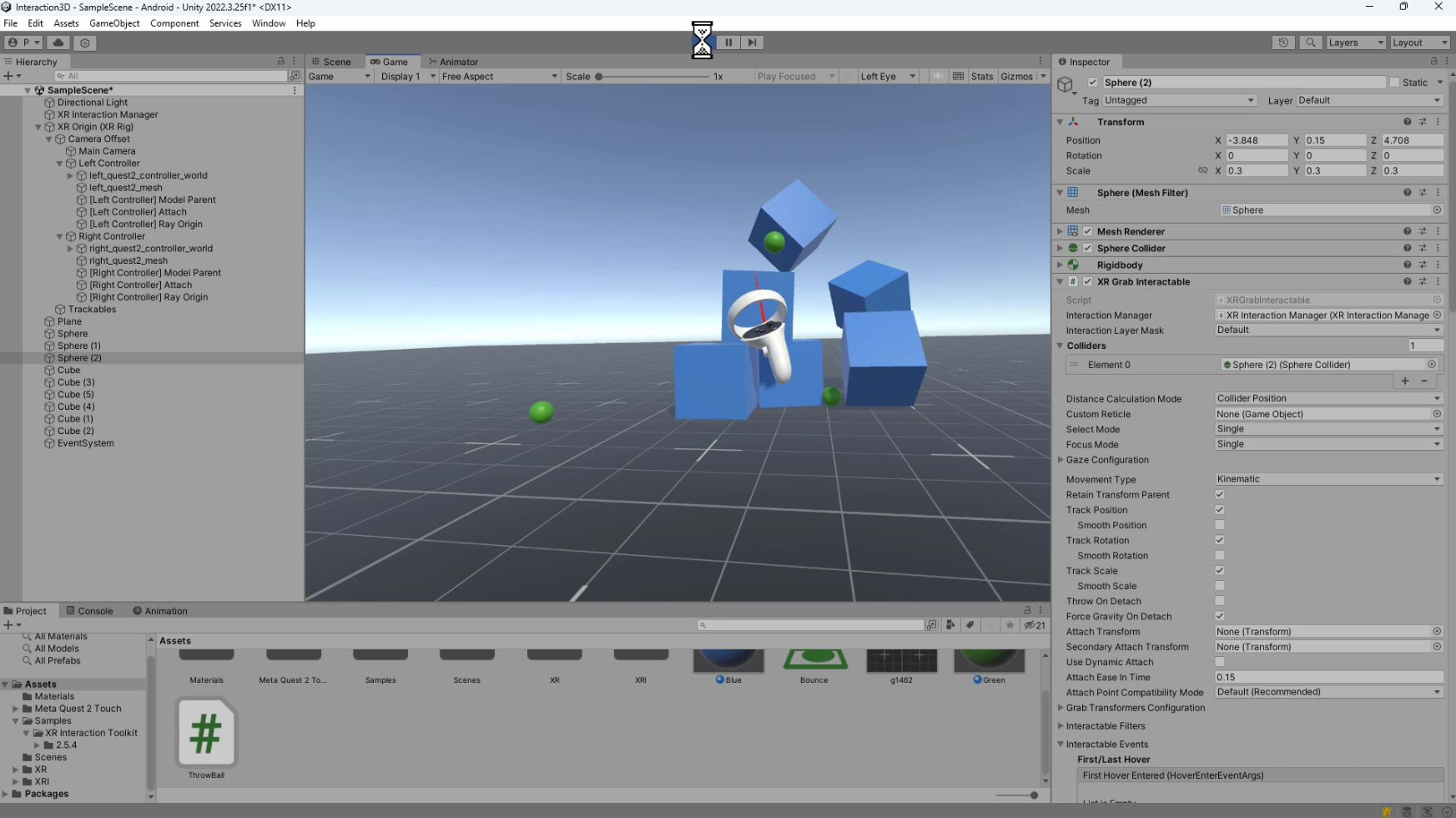 Créer un jeu VR sur Oculus Quest 2 - Formation Unity XR