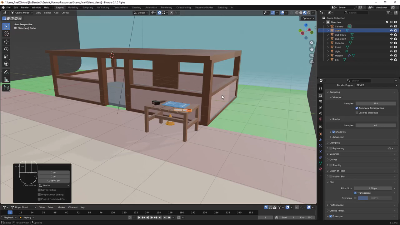 Formation Blender 5 : Scène Low Poly Complète