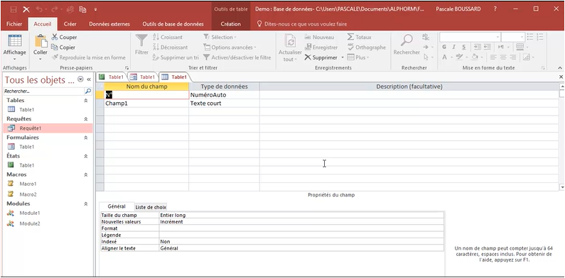 Initiation à Access 2016 - Apprenez les fondamentaux