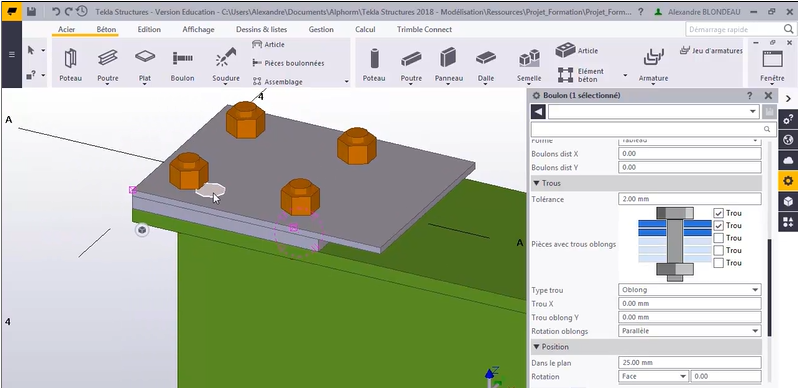 Modélisation Tekla Structure 2018 - Alphorme