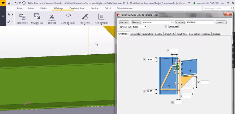 Modélisation Tekla Structure 2018 - Alphorme