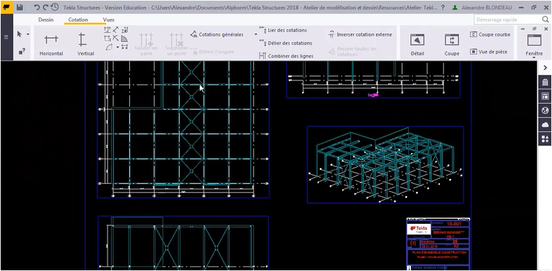 Atelier Tekla Structure 2018 - Alphorme