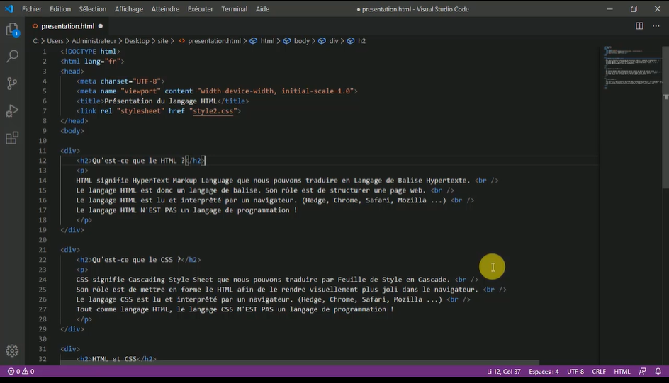 Guide du Débutant en HTML et CSS - Formation en Ligne Guide du Débutant en HTML et CSS - Formation en Ligne
