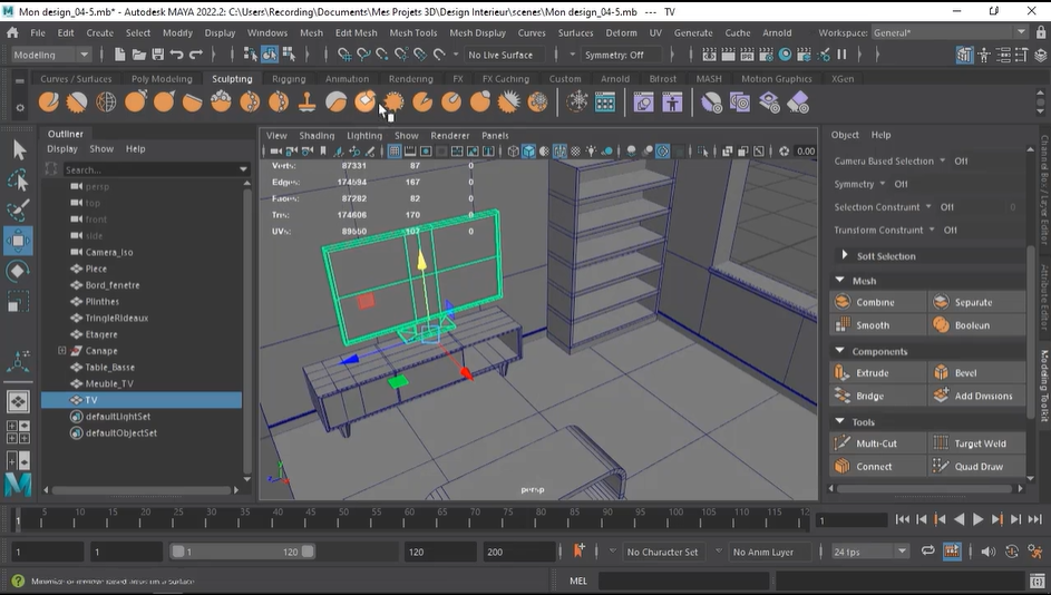 Créer un Design d'intérieur Isométrique - Maya 3D