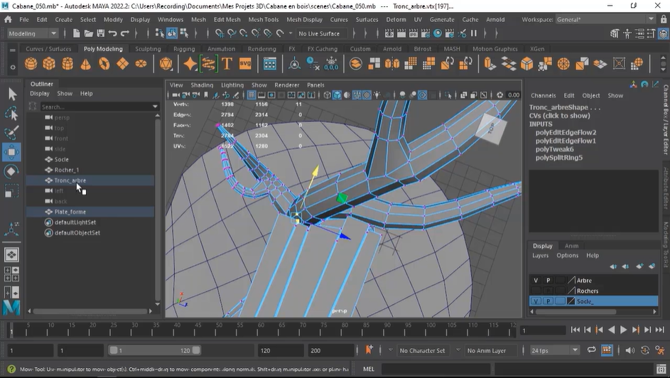 Modéliser une Cabane en Bois - Formation Maya 3D